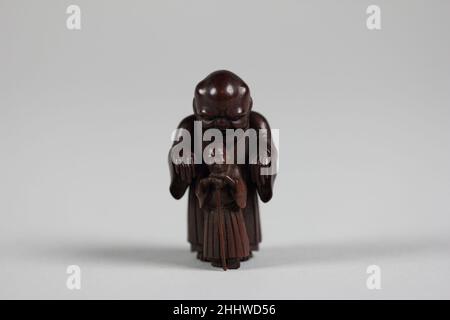 Netsuke of Ghost Trying in Vain to Frighten Blind Man, 19th century ...