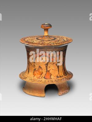Terracotta pyxis (box), Classical, ca. 430 B.C., Greek, Attic ...