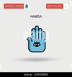 Hamsa Hand with evil blue eye and moon phases seamless pattern on dark ...