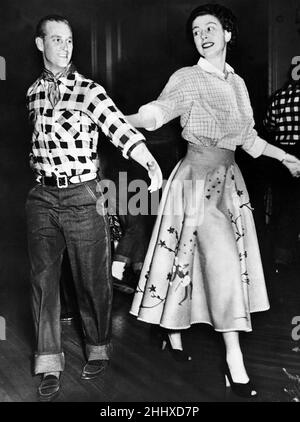Princess Elizabeth dancing during Royal Tour of Canada 1951 Stock Photo ...
