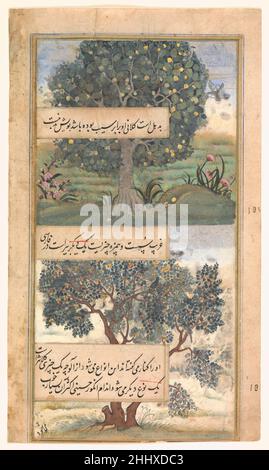 This folio from the Baburnama, the autobiography of the Mughal emperor ...