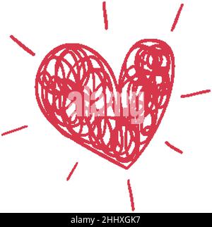 Heart written by red crayon illustration Stock Vector Image & Art - Alamy