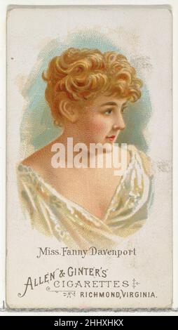 A portrait card of Miss Fanny Davenport from the 'World's Beauties ...