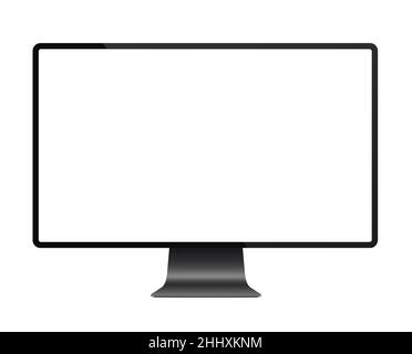 Realistic black modern thin frame display computer monitor vector ...