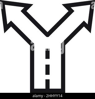 Two way arrow direction choice symbol black and white vector Stock ...