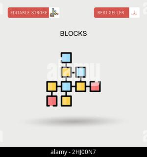 blockchain blocks icon color illustration Stock Vector Image & Art - Alamy