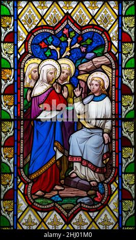 Stained Glass by William Wailes, 1861, Resurrection, Crucifixion and ...