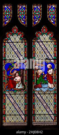 Stained Glass by William Wailes, 1861, Resurrection, Crucifixion and ...