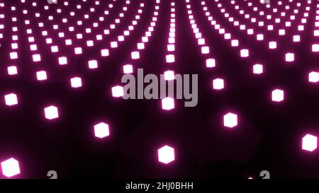 Background 3D with purple cubes waves, abstract technology design ...