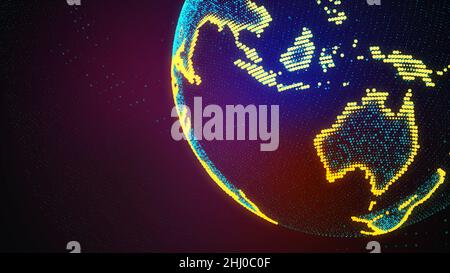 Earch globe, world map point, line, composition representing global ...