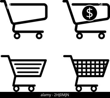 Simple of shopping cart icons. Web icon for online store, from various ...