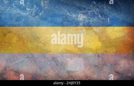 Top view of flag of Jena . Federal Republic of Germany. no flagpole ...