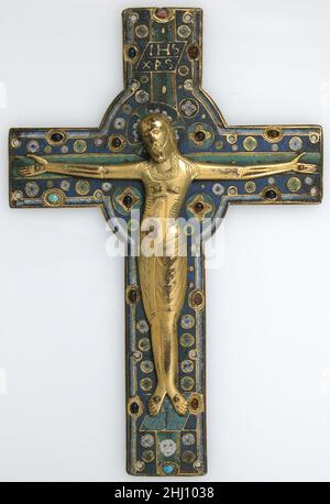 Crucifix, 13th century, French, Made in Limoges, France, Medium: Champlevé enamel, copper-gilt ...