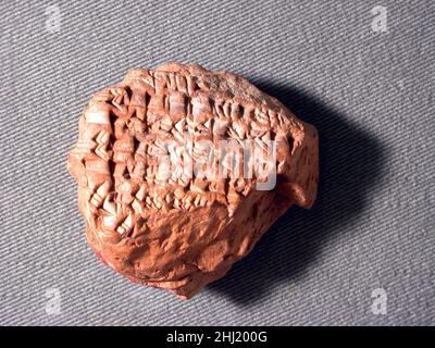 Cuneiform tablet: account of barley disbursement, Ebabbar archive, ca ...