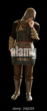 Man wears an ancient warrior robe. 3D Illustration Stock Photo - Alamy