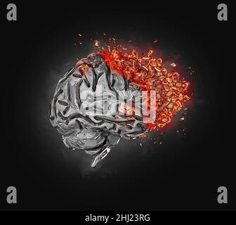 A human brain exploding with knowledge and creativity created with ...