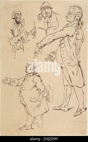 Four figures in a drawing class, 1906 - 1945 The people are in a row ...