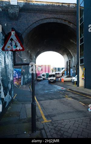 Railway arches by the Custard Factory, Digbeth, Birmingham, UK Stock ...