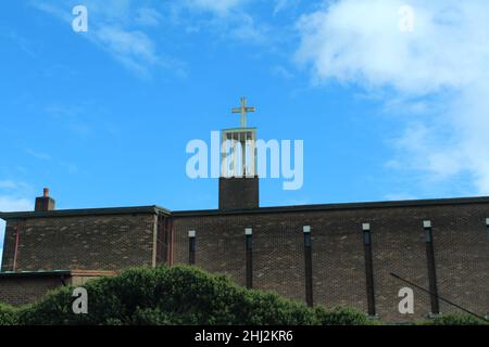 The cross of Holy Cross Church in Eccles, Manchester, England Stock ...