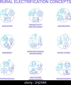 Rural electrification concept icons set Stock Vector Image & Art - Alamy