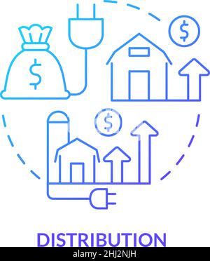 Distribution blue gradient concept icon Stock Vector Image & Art - Alamy