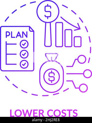 Lower costs purple concept icon Stock Vector Image & Art - Alamy