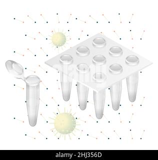 RT-PCR Testing - PCR Tray - Illustration as EPS 10 File Stock Vector ...