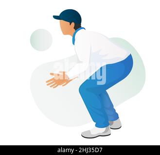 Cricket Player - Fielder Position - Stock Illustration as EPS 10 File ...