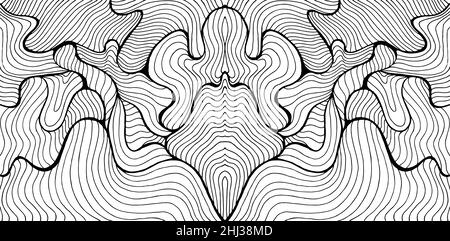 Wave striped abstract coloring page. Doodle art. Vector illustration ...