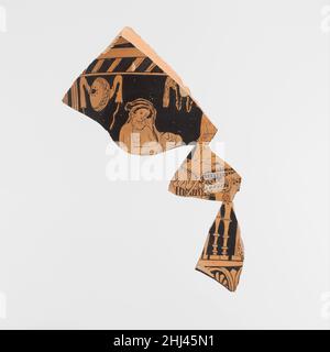 Fragments of a calyx-krater, an ancient Greek pottery vessel, held in ...