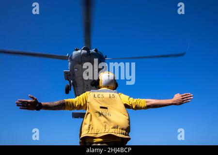 US Navy Mineman 3rd Class prepares to operate the mine neutralization ...