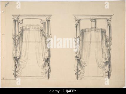Design for Fringed Curtains Hanging at Two Windows Stock Photo - Alamy