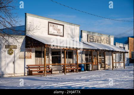 Buildings in ghost town of Rowley Stock Photo - Alamy