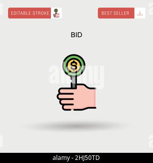 Bid Simple vector icon. Illustration symbol design template for web ...