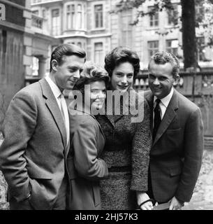 BBC announcers Michael Aspel, Judith Chalmers, Nan Winton and Kenneth ...