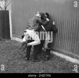 Schoolboys of Cheam School playing a game called Hi Jimmy Nacher. 1st ...