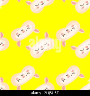 Lamb light yellow color geometric seamless pattern on brown background ...