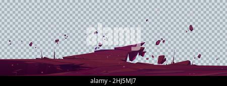 Mountain cliff with stone ledge isolated on transparent background ...