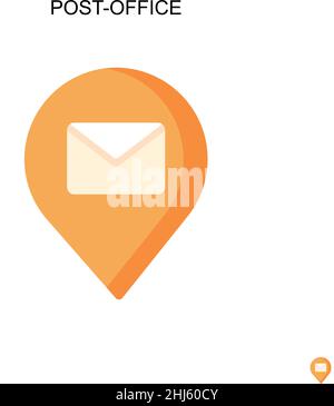 Flat post service template with postman deliviring package to customer ...