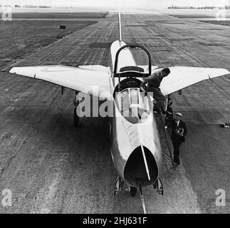 The English Electric Lightning P1 supersonic fighter aircraft of the ...