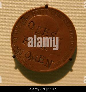 Suffragette defaced penny Stock Photo - Alamy