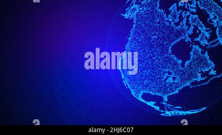 Earch globe, world map point, line, composition representing global ...
