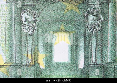 one hundred euro. separate elements of banknotes. High quality photo ...