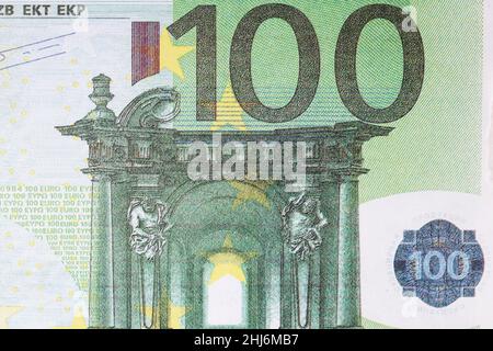 one hundred euro. separate elements of banknotes. High quality photo ...