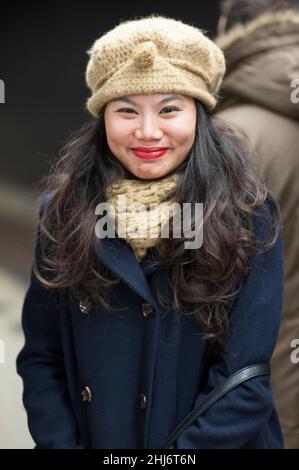 StreetPortrait young adult Asian Woman on Schiphol Airport. Amsterdam ...