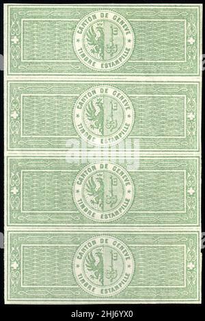 Switzerland Geneva 1887 revenue S4 (4 Stock Photo - Alamy