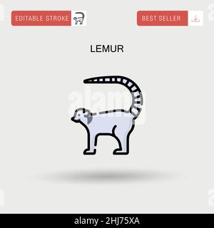 Cute lemur face, portrait of rainforest comic animal mascot for avatar vector illustration Stock ...