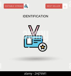 Identification verification icon. ID card and check mark. Editable ...