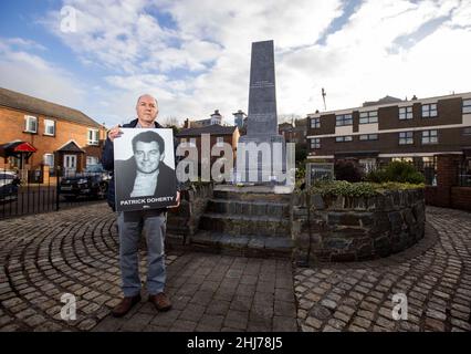 The Bloody Sunday Memorial in Derry's Bogside with the names of those ...