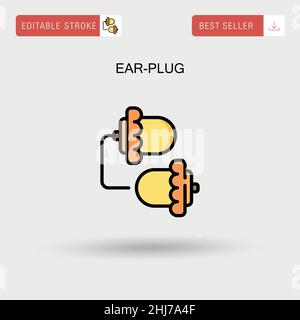 Hearing protection ear plug icon symbol. Ear safety sign, protective ...